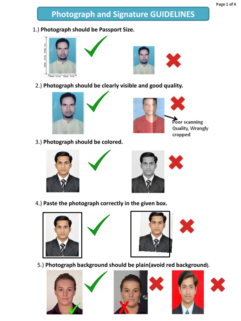 Photograph and Signature GUIDELINES: 1.) Photograph Should Be Passport ...