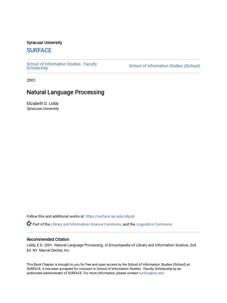 Natural Language Processing | Download Free PDF | Semantics | Parsing