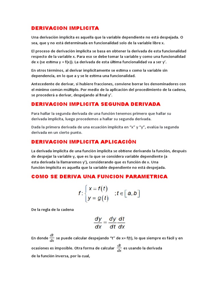 Derivacion Implicita | PDF