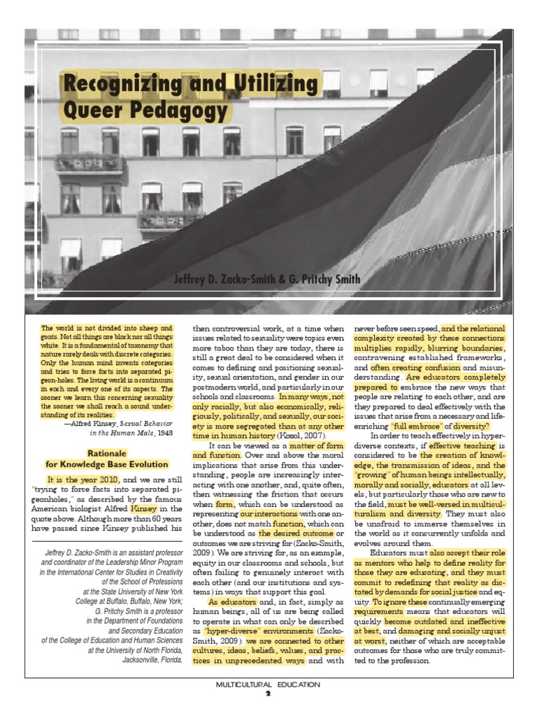 Recognizing and Utilizing Queer Pedagogy | PDF | Gender Studies | Gender