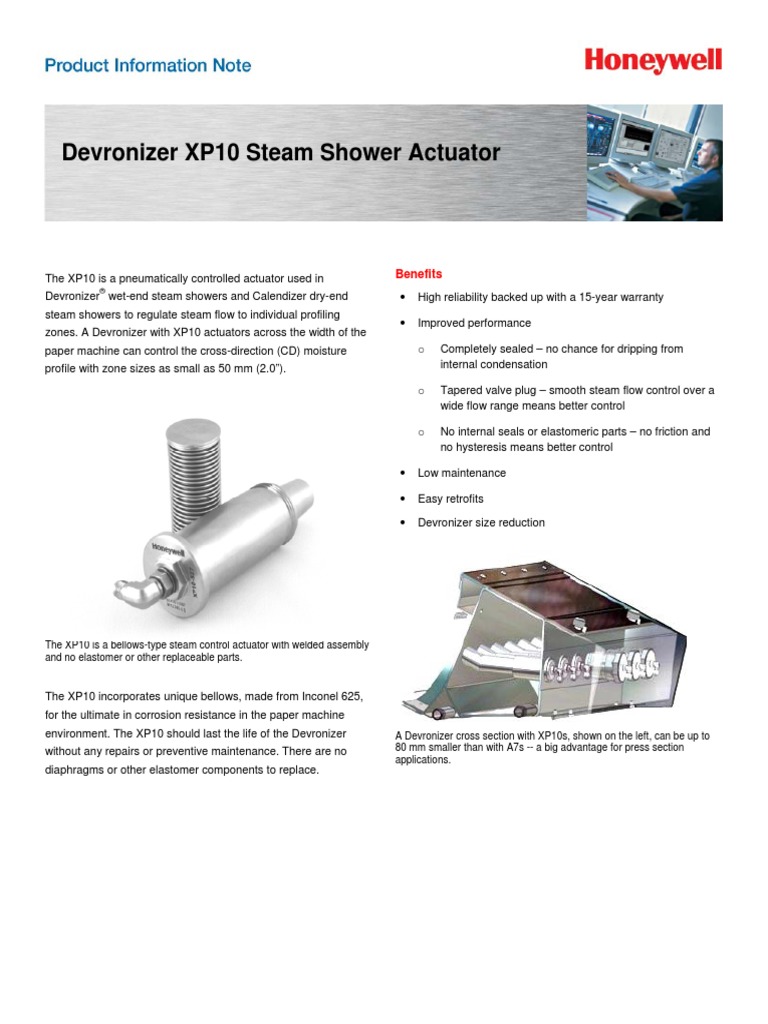 Devronizer XP10 Steam Shower Actuator: Benefits | PDF | Actuator | Valve