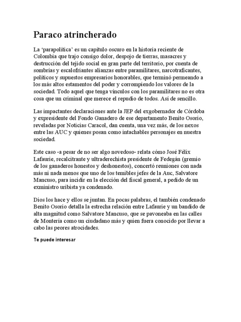 Paraco Atrincherado | PDF | Ciencias sociales