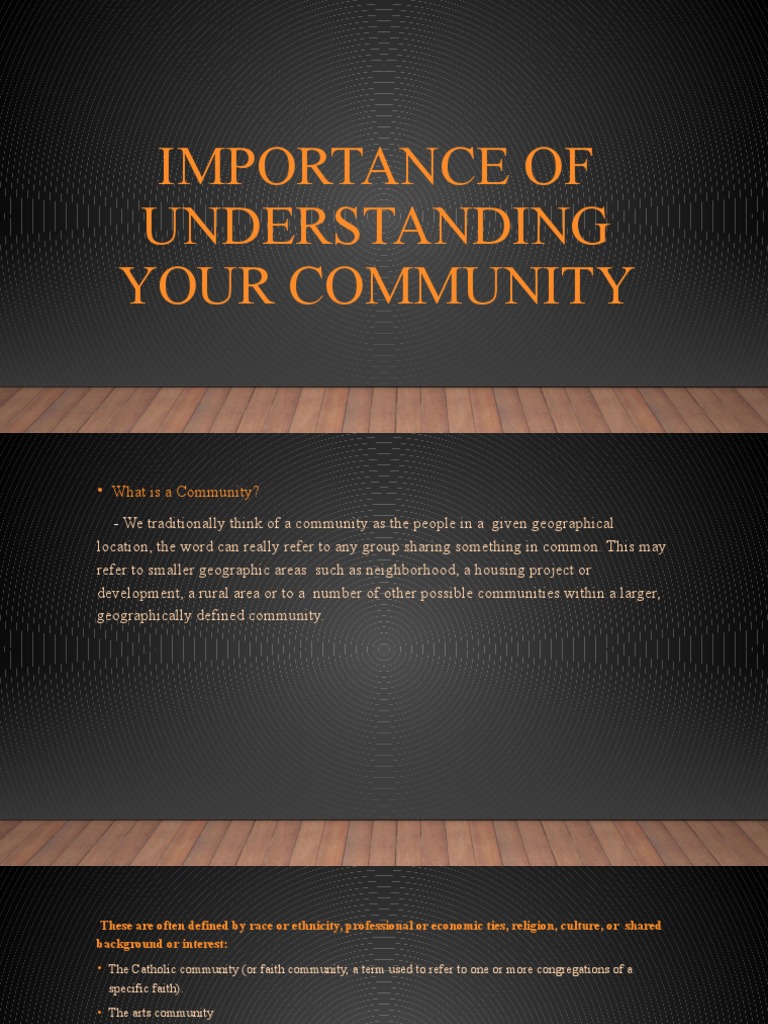 Importance of Understanding Your Community Powerpoint Presentation NSTP ...