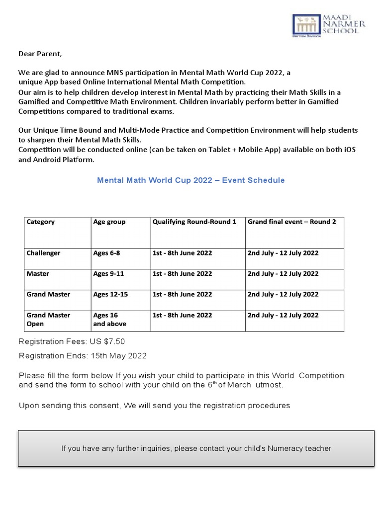 Mental Math World Cup 2022 - Event Schedule | PDF | Mobile App ...