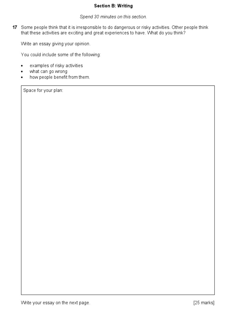 6 Section B: Writing: Spend 30 Minutes On This Section | PDF | Art