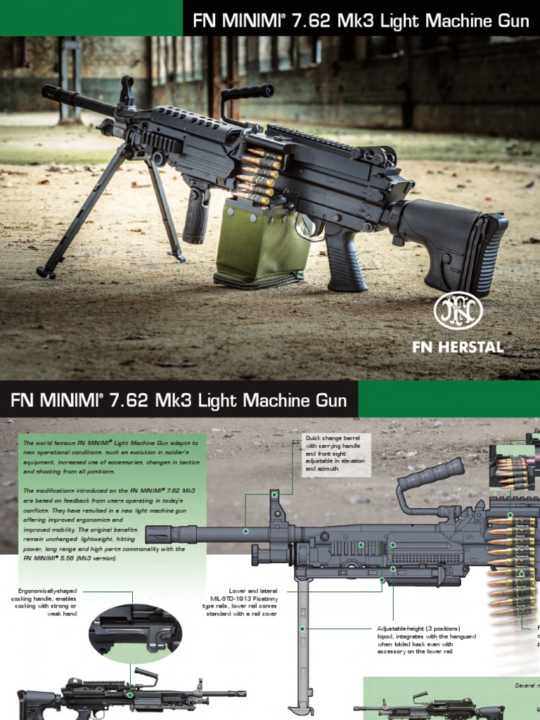 FN MINIMI 7.62 Mk3 Overview | PDF | Flight | Projectile Weapons