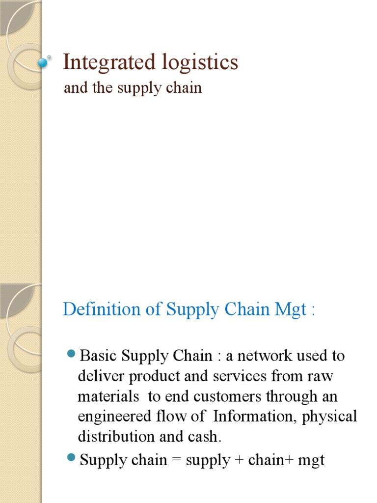 L1 - Integrated Logistics and SC | PDF | Supply Chain | Logistics