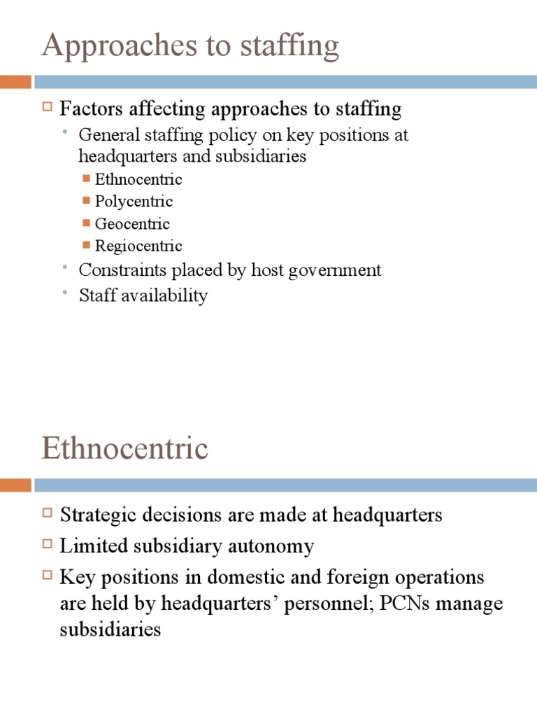 Approaches To Staffing | PDF | Decision Making | Autonomy