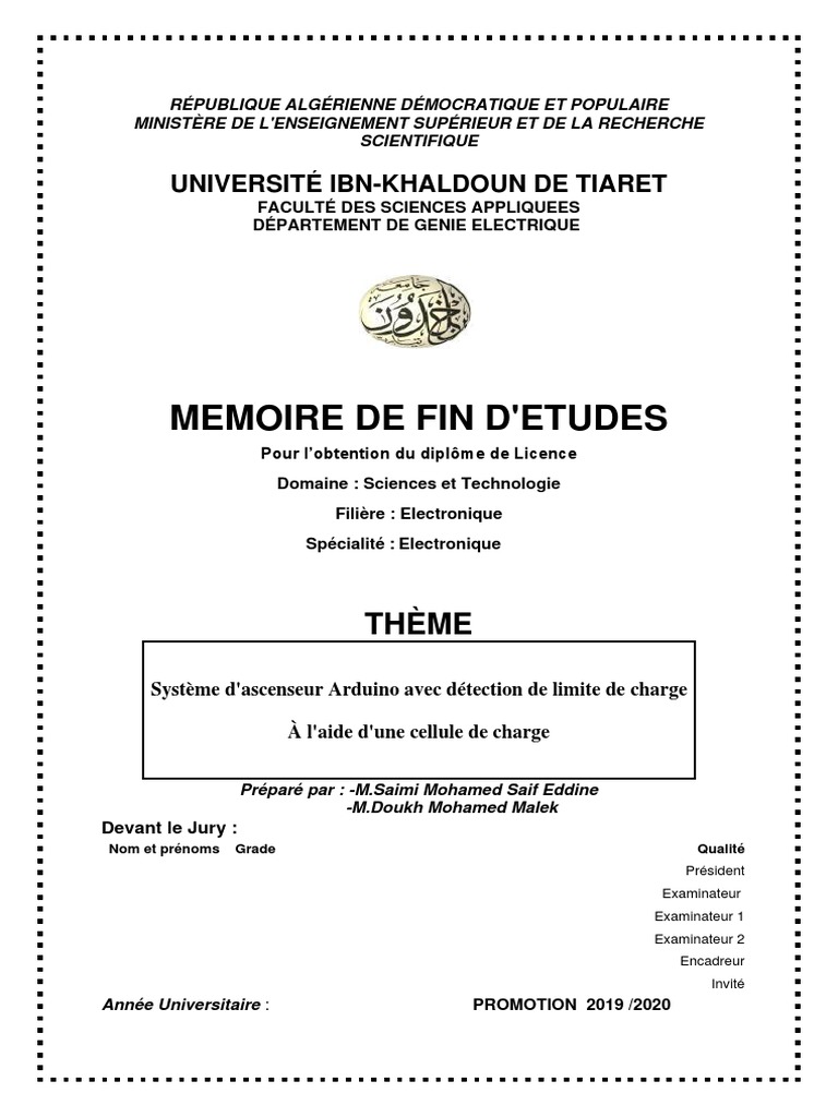 Memoire Final 1 | PDF | Arduino | Informatique