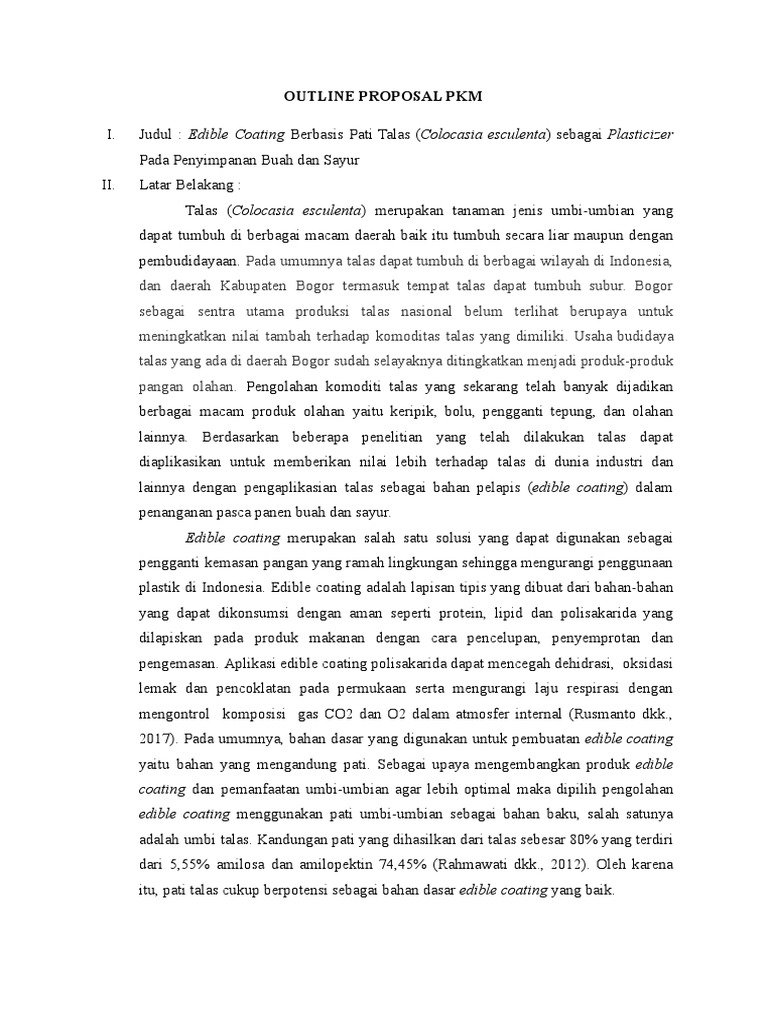 Outline Proposal PKM | PDF