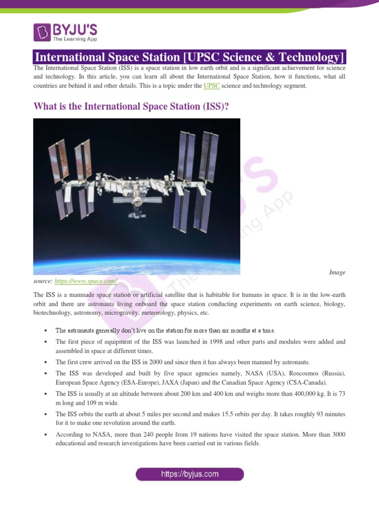 Overview of the International Space Station | PDF | International Space ...
