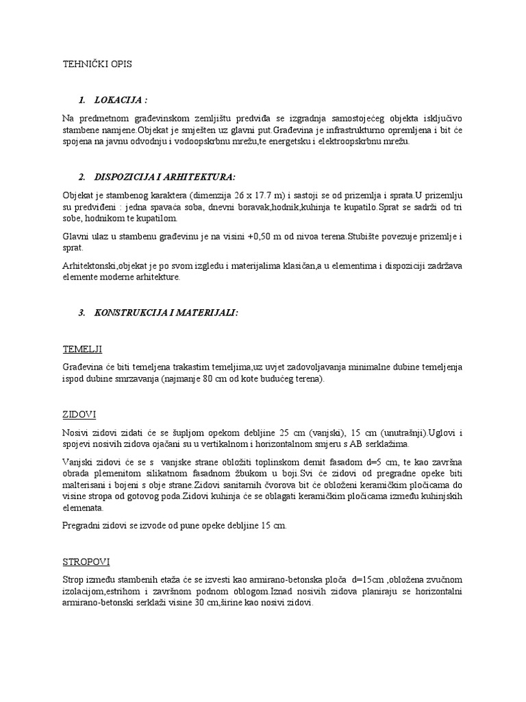 Tehnički Opis | PDF
