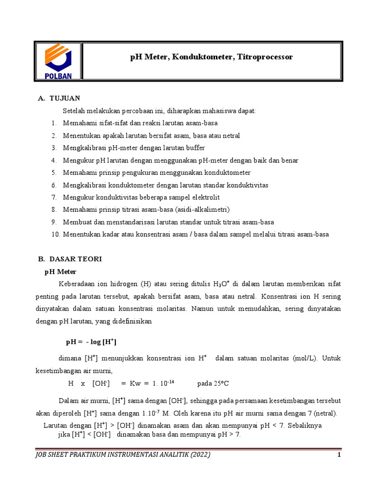 PH Meter, Konduktometer, Titroprocessor | PDF