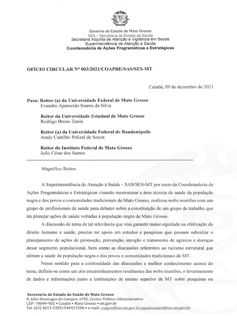 Oficio Circular 03 | PDF