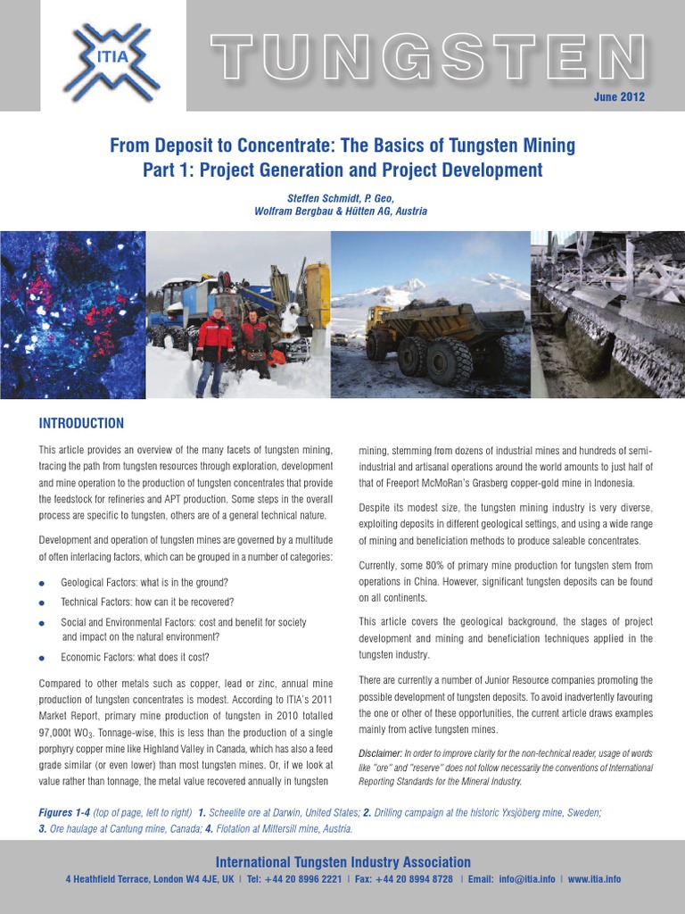 Tungsten: From Deposit To Concentrate: The Basics of Tungsten Mining ...