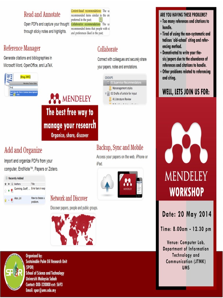 Brochure For Mendeley Workshop | PDF