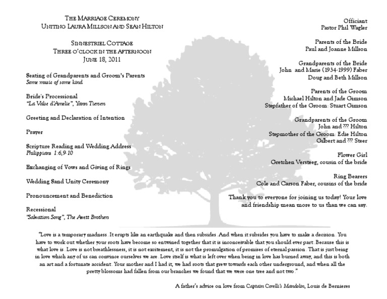 Program Inside | PDF | Wedding | Intimate Relationships