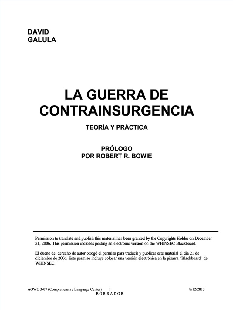 PDF David Galula La Guerra de Contrainsurgencia Teoria y Practica ...