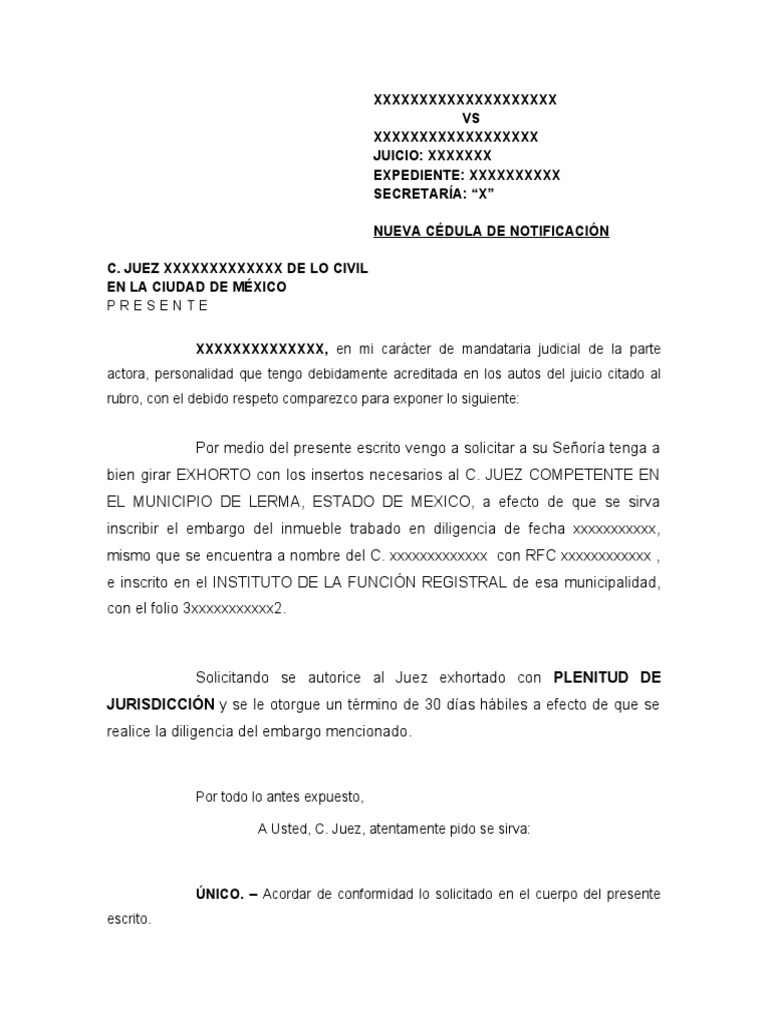 Se Solicita Exhorto Con Plenitud de Jurisdicción | PDF