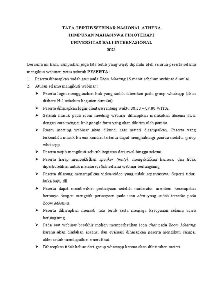 Tata Tertib Webinar | PDF