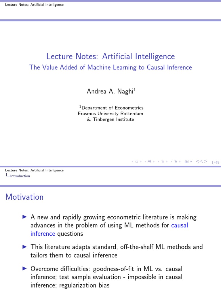 Lecture Notes: Artificial Intelligence: The Value Added of Machine ...
