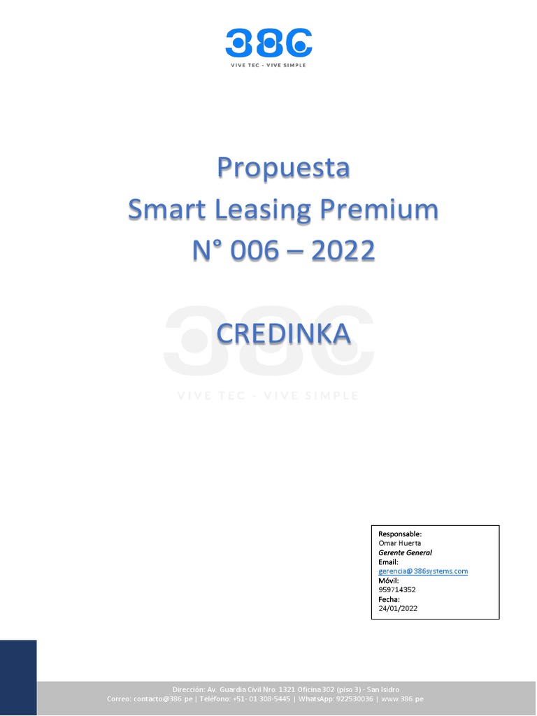 Notebooks - 386 System - PROPUESTA SMART LEASING PREMIUM 006 - 2022 ...