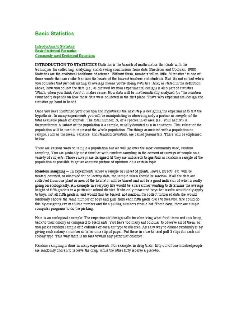 Basic Statistics | PDF