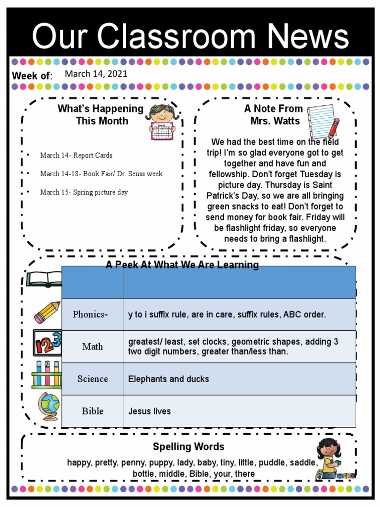 2018 Newsletter Freebie Editable | PDF