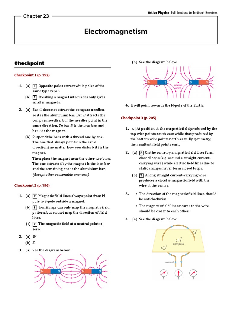 Electromagnetism Solutions Overview | PDF | Magnetic Field | Magnet
