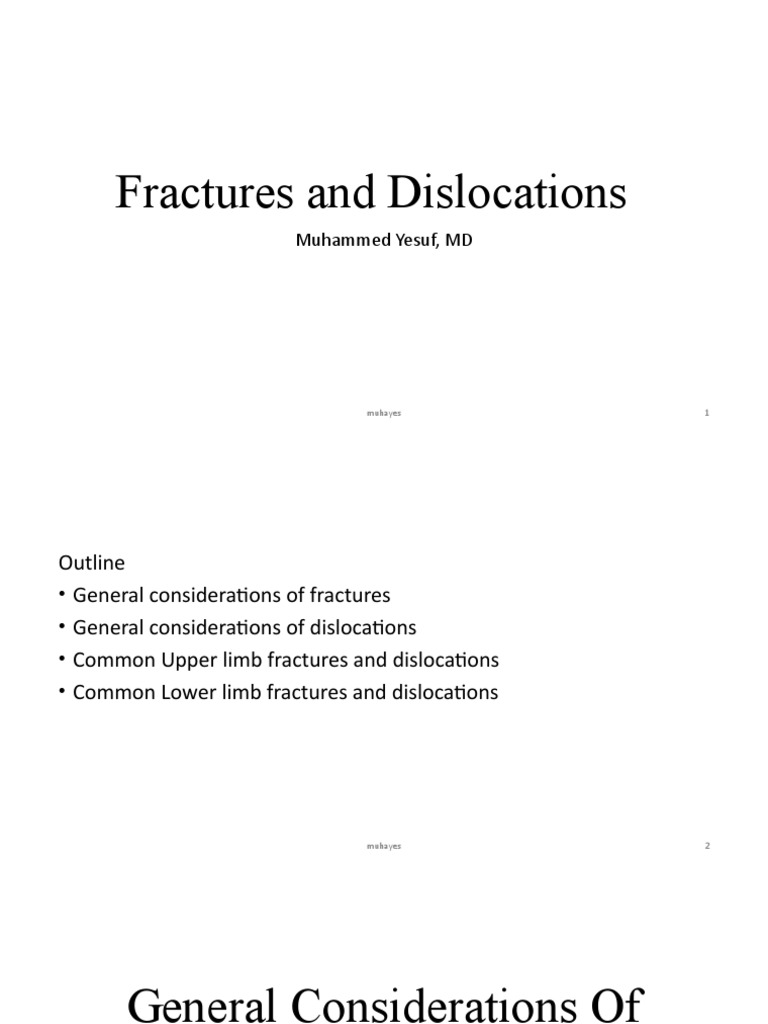 Fracture and Dislocation Management Guide | PDF | Joint | Traumatology