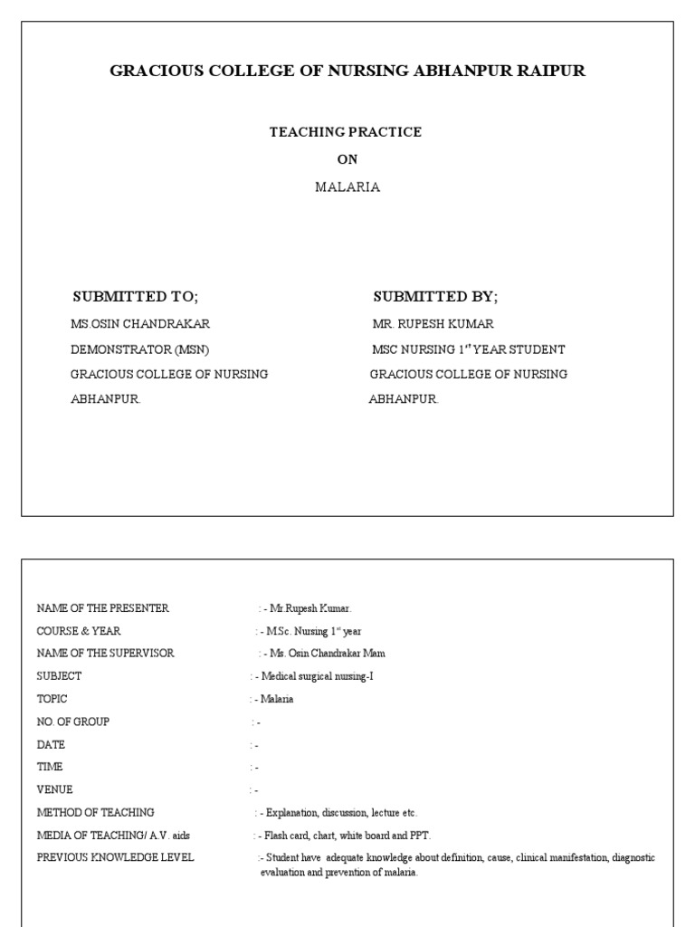 MT - Maleria (1) Rupesh Kumar | PDF | Malaria | Plasmodium Falciparum