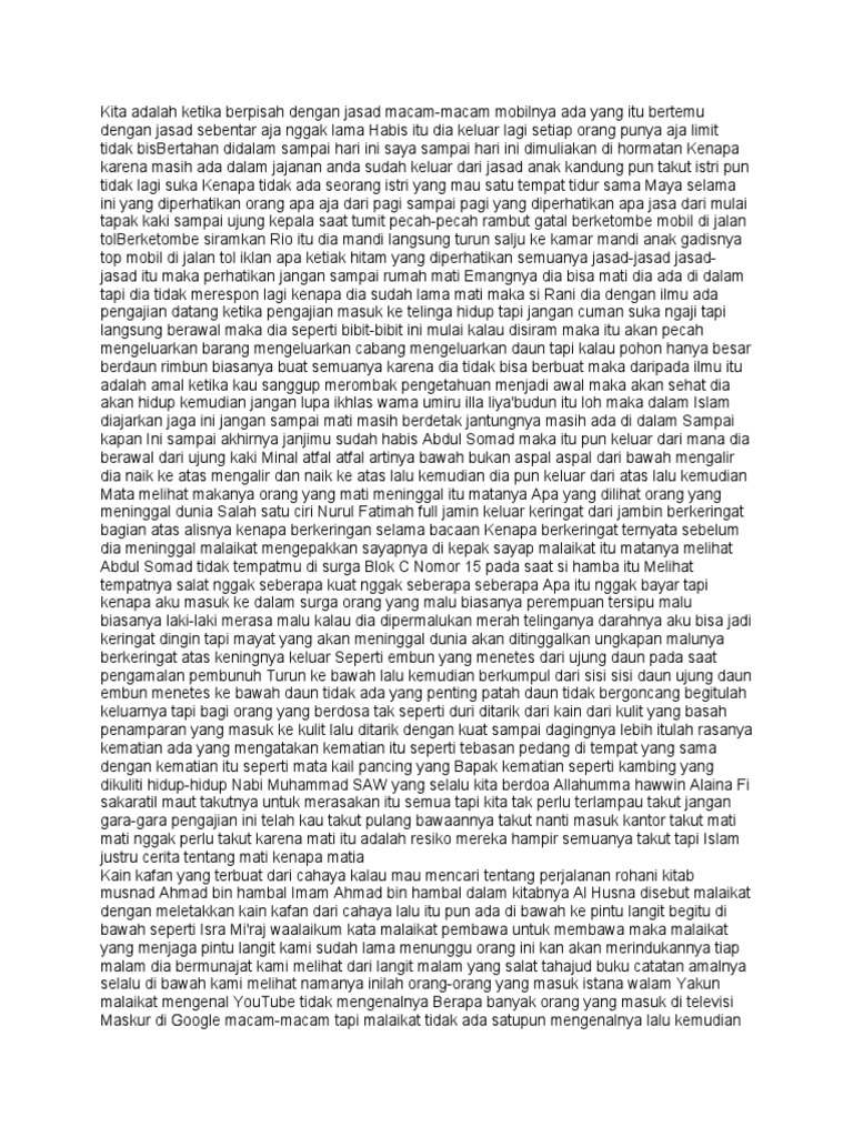 Ketika Ruh Berpisah Dari Jasad | PDF | Seni & Disiplin Bahasa | Puisi