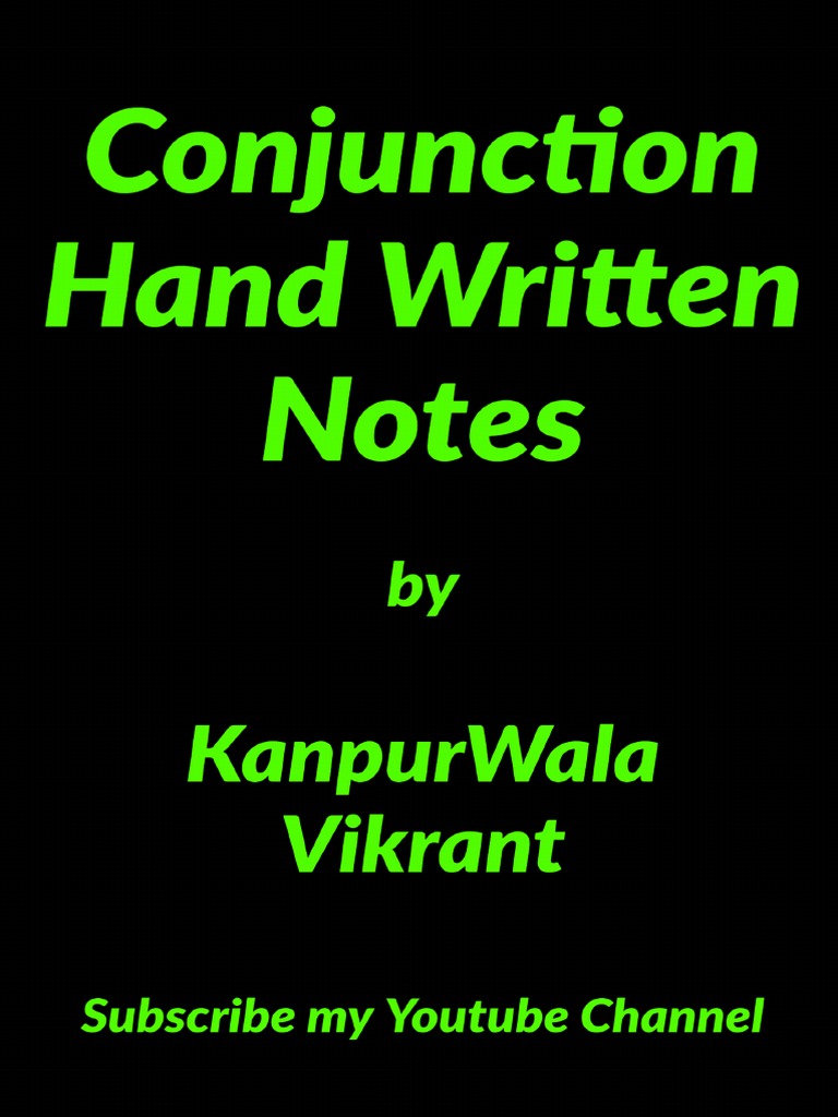 Conjunction Handwritten Notes | PDF