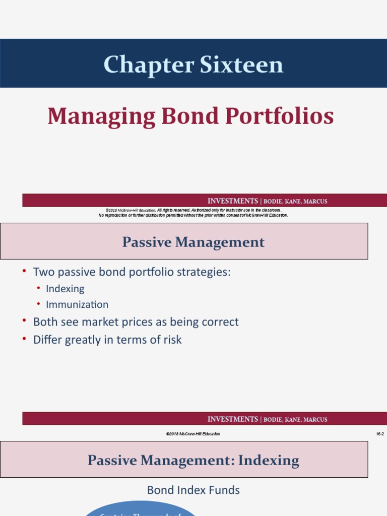 Chapter Sixteen: Managing Bond Portfolios | PDF | Bond Duration | Bonds ...