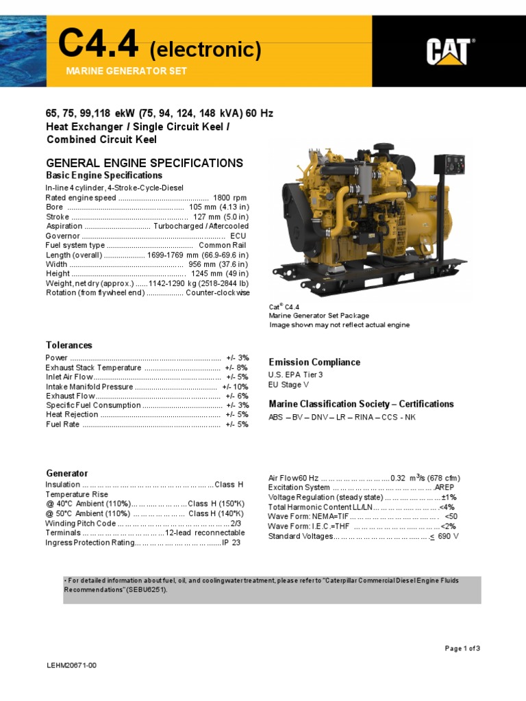 LEHM20671-00 - C4.4 Electronic Data Sheet | PDF | Engines | Combustion