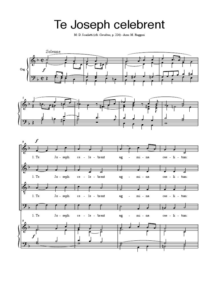 Te Joseph Celebrent, Scarlatti | PDF