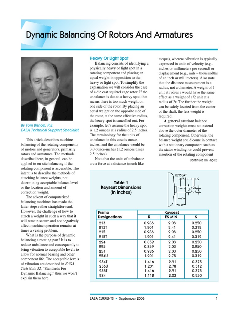 Dynamic Balancing of Rotors and Armatures: Heavy or Light Spot | PDF ...