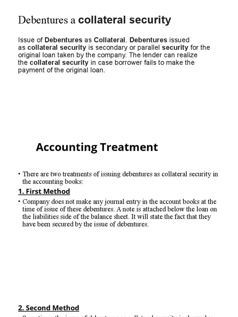 Debentures A: Collateral Security | PDF | Finance & Money Management