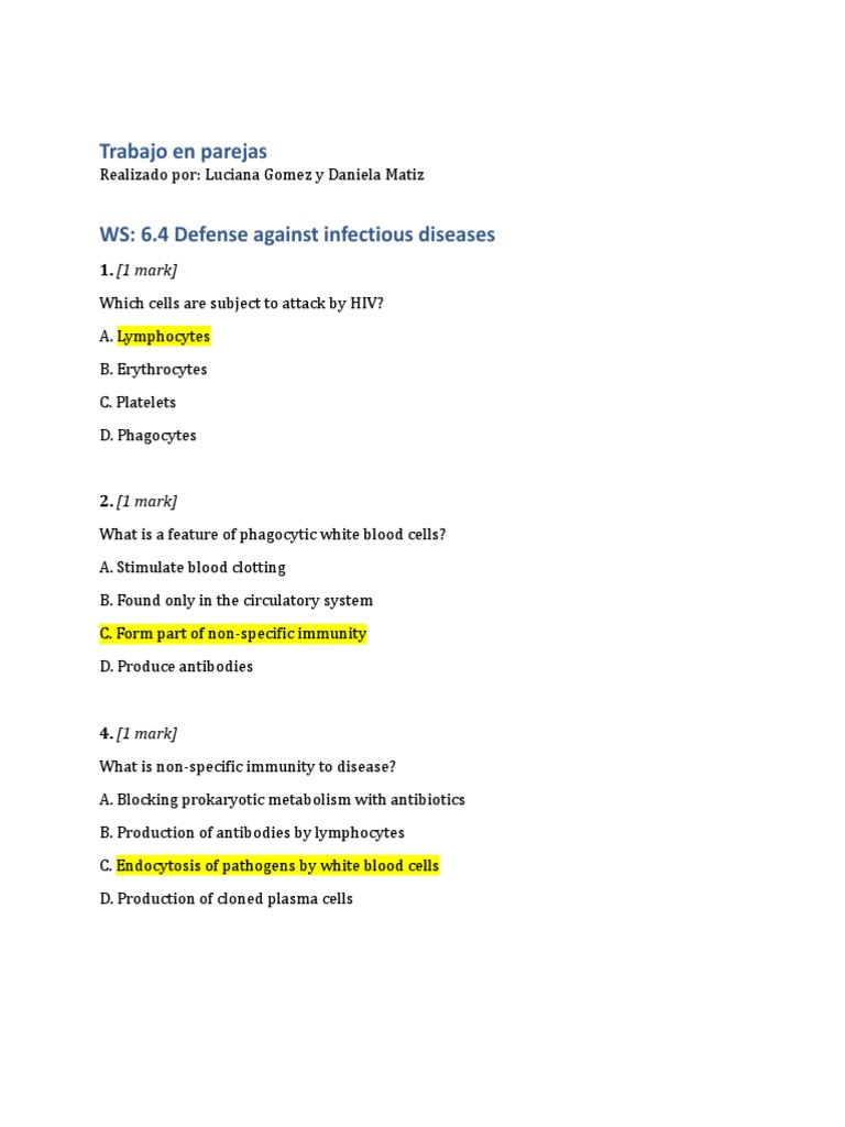 Workshop Immune System | PDF | Lyme Disease | Immune System