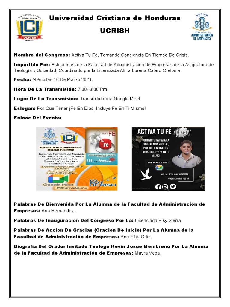 Programa Del Congreso | PDF
