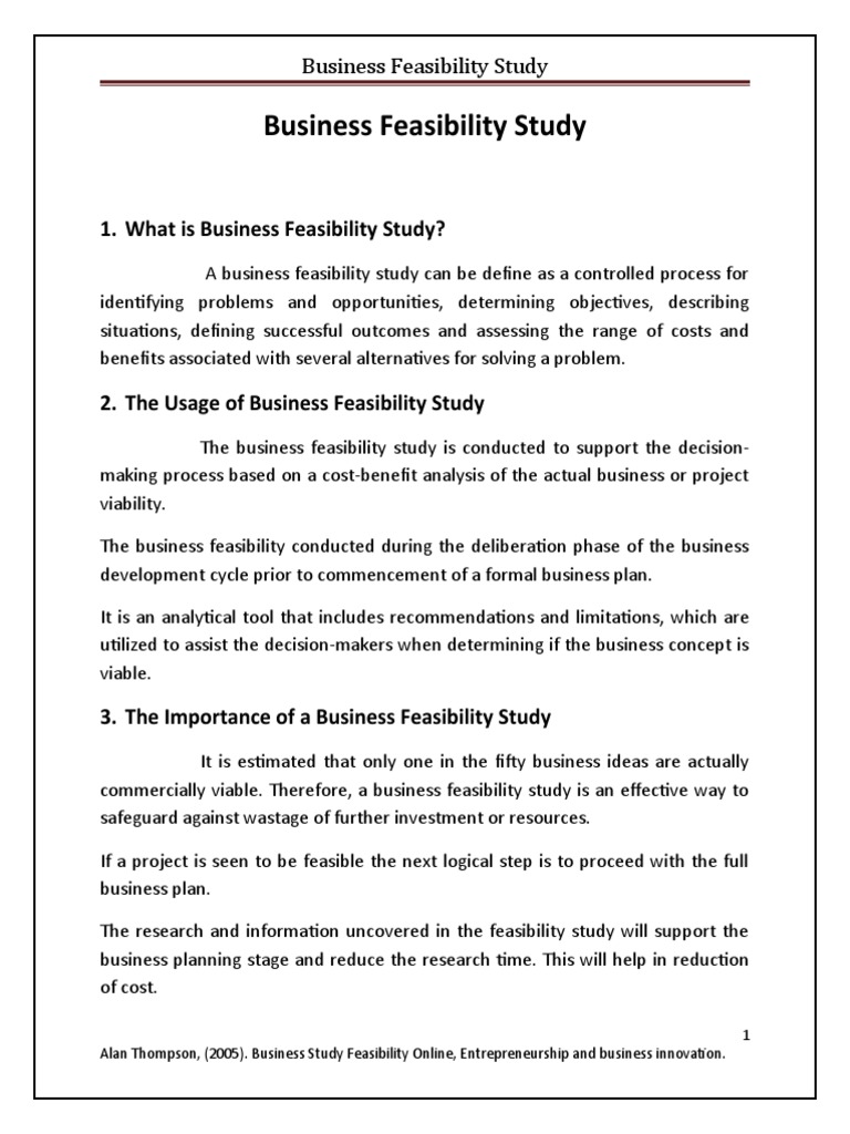 What Is Business Feasibility Study? | PDF | Feasibility Study | Business