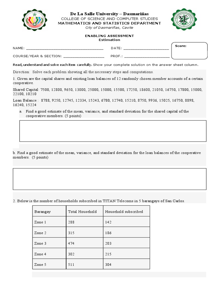 Enabling Assessment in Estimation | PDF