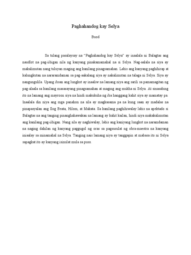 Kay Selya - Buod | PDF