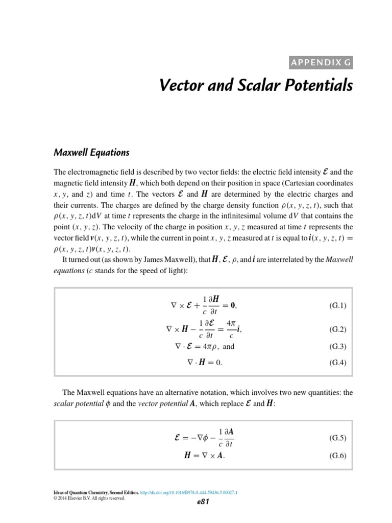 Vector and Scalar Potentials: Maxwell Equations | PDF | Magnetic Field ...