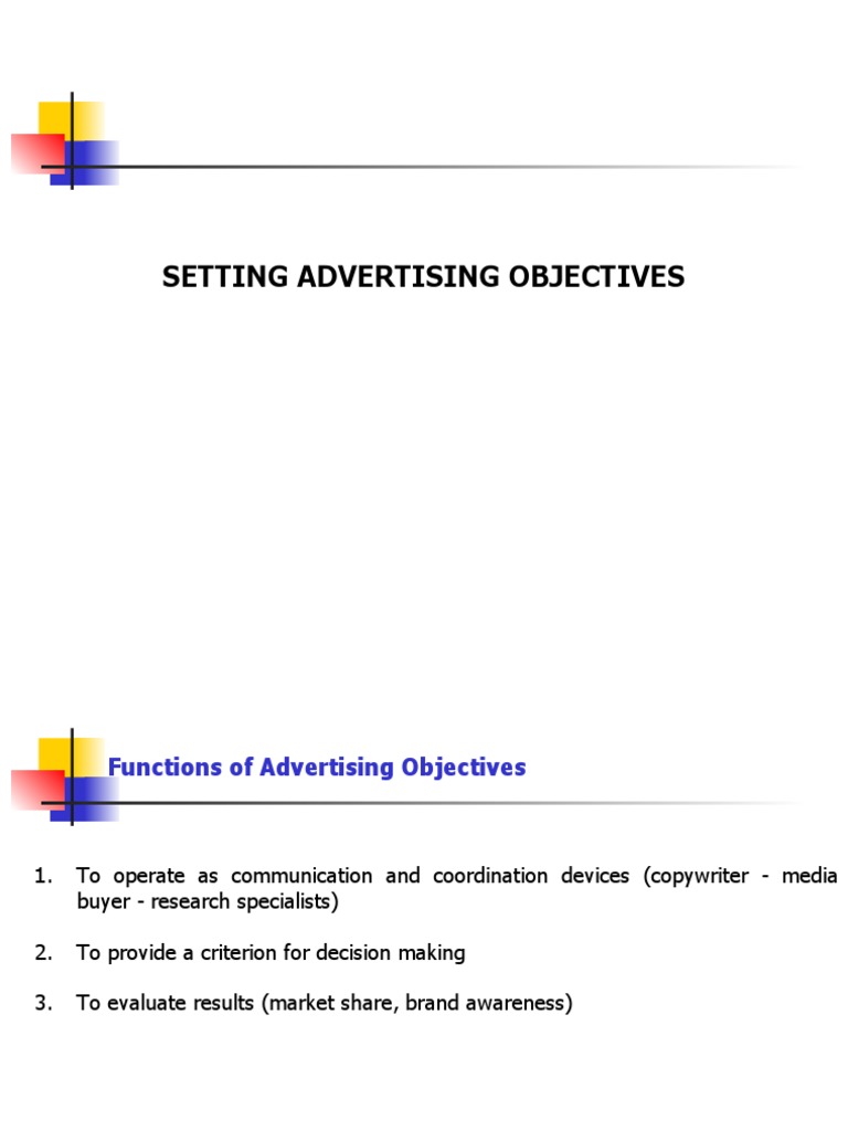 Setting Advertising Objectives | PDF | Advertising | Brand