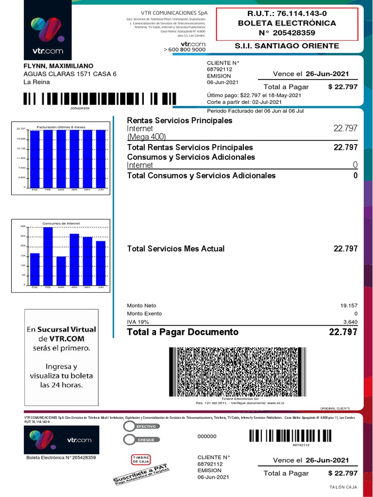 Boleta | Descargar gratis PDF | Chile | Bancario