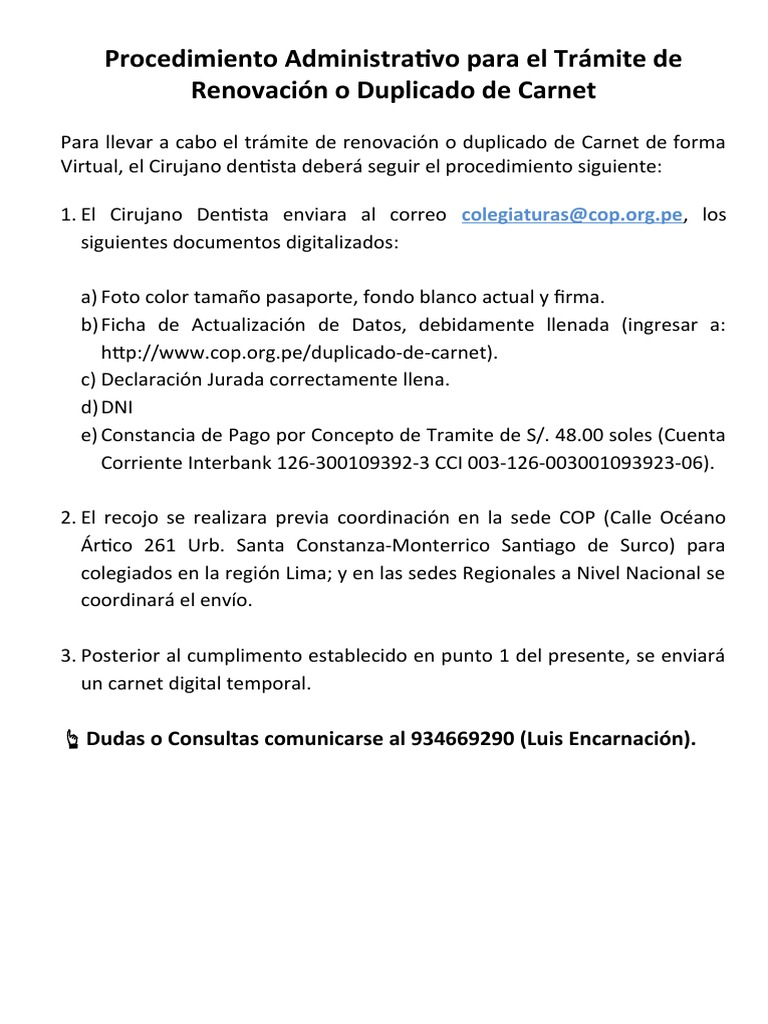 Tramite Digital de Carnet | PDF