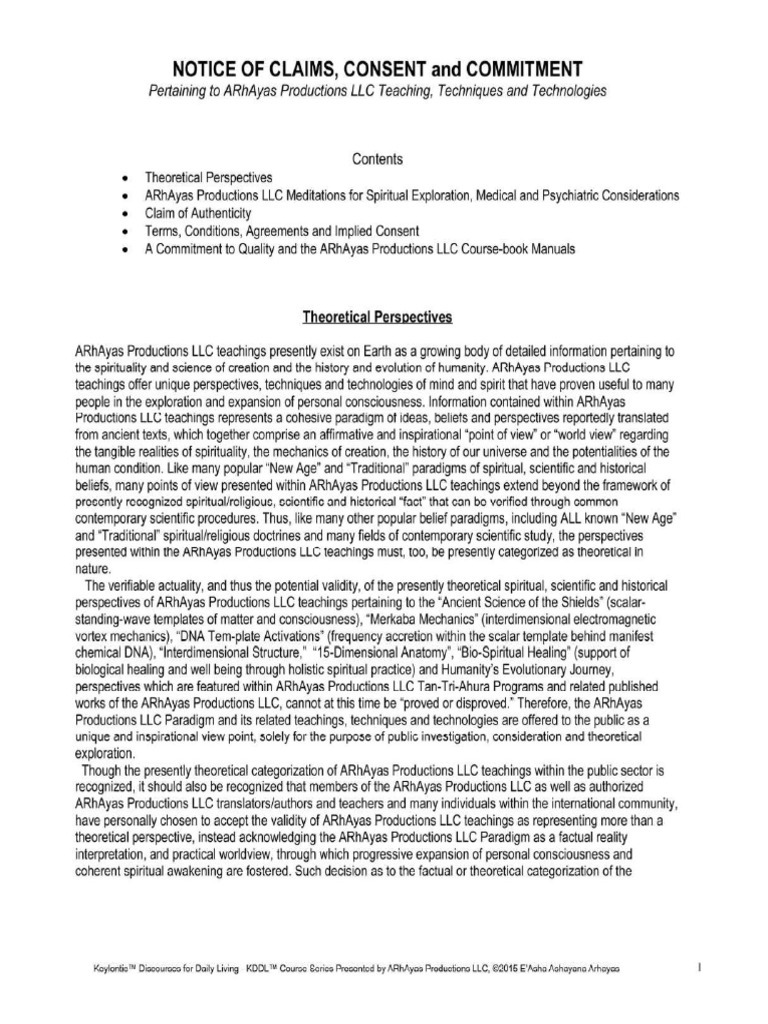 Tan-Tri-Ahura Teachings Disclaimer | PDF