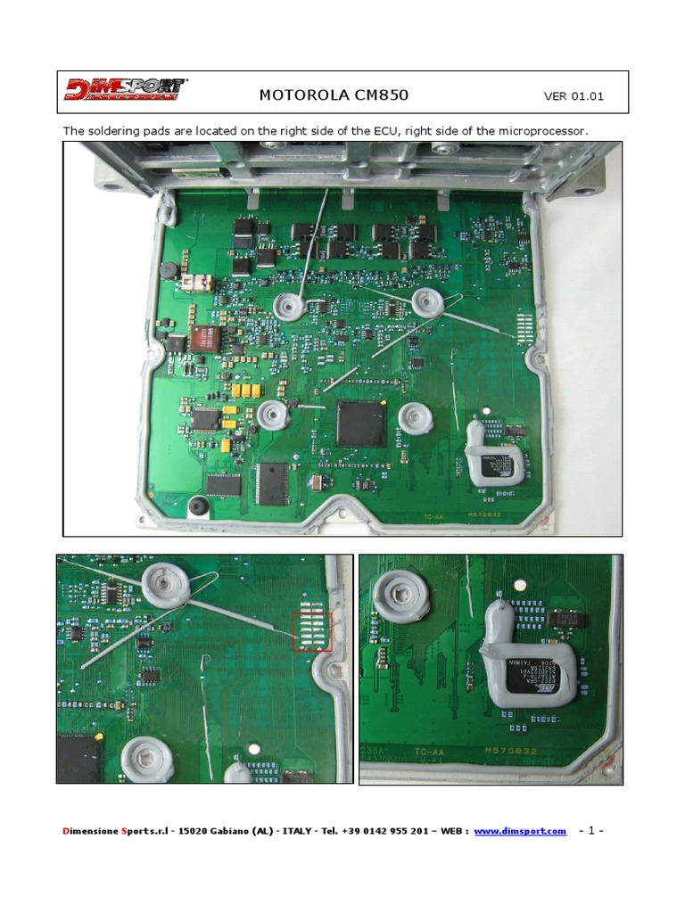 Motorola Cm850: Imensione Port S.R.L - 15020 Gabiano (AL) - ITALY - Tel ...