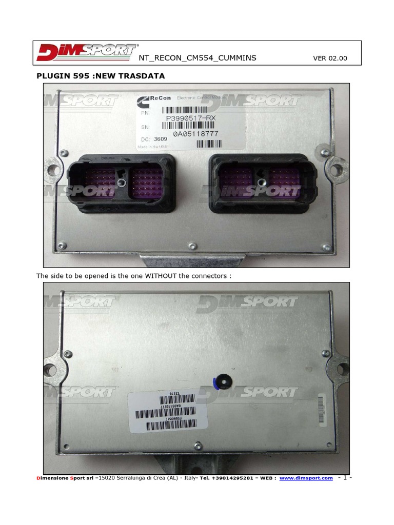 NT - Recon - Cm554 - Cummins Plugin 595:new Trasdata | PDF